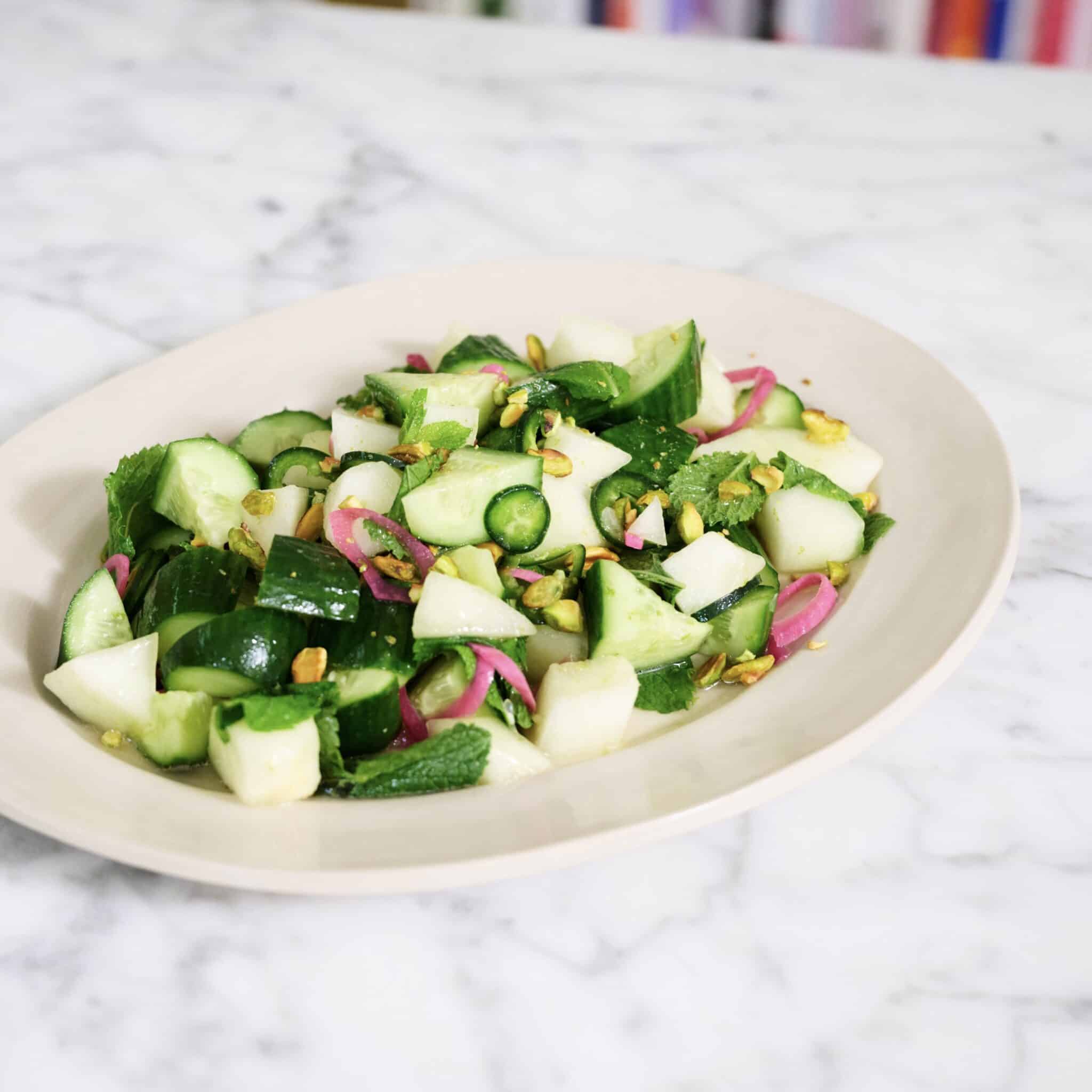 Melon & Cucumber Salad - Building Feasts